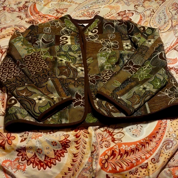 dressbarn woman | Jackets & Coats | Olive Green Patch Work Jacket ...